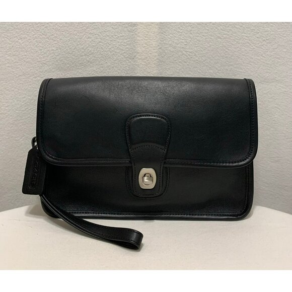 Coach | Bags | 998 Vintage 9s Coach Turnlock Clutch Bag Wrist Strap ...